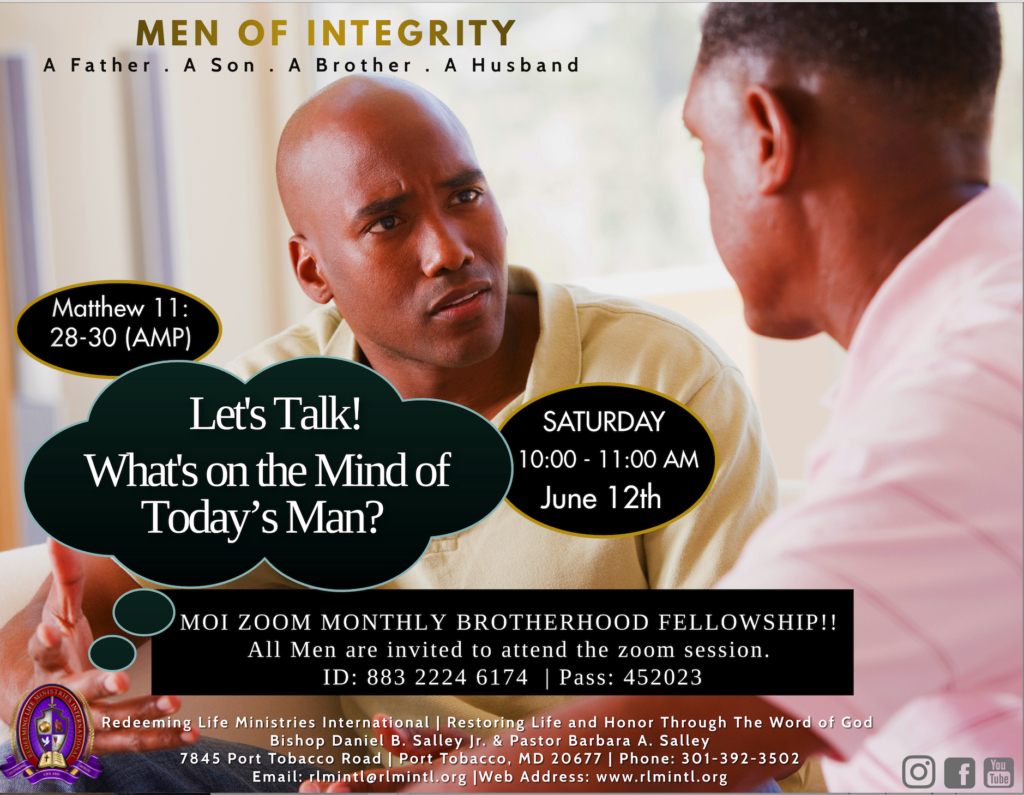 Men of Integrity Monthly Fellowship – Redeeming Life Ministries ...
